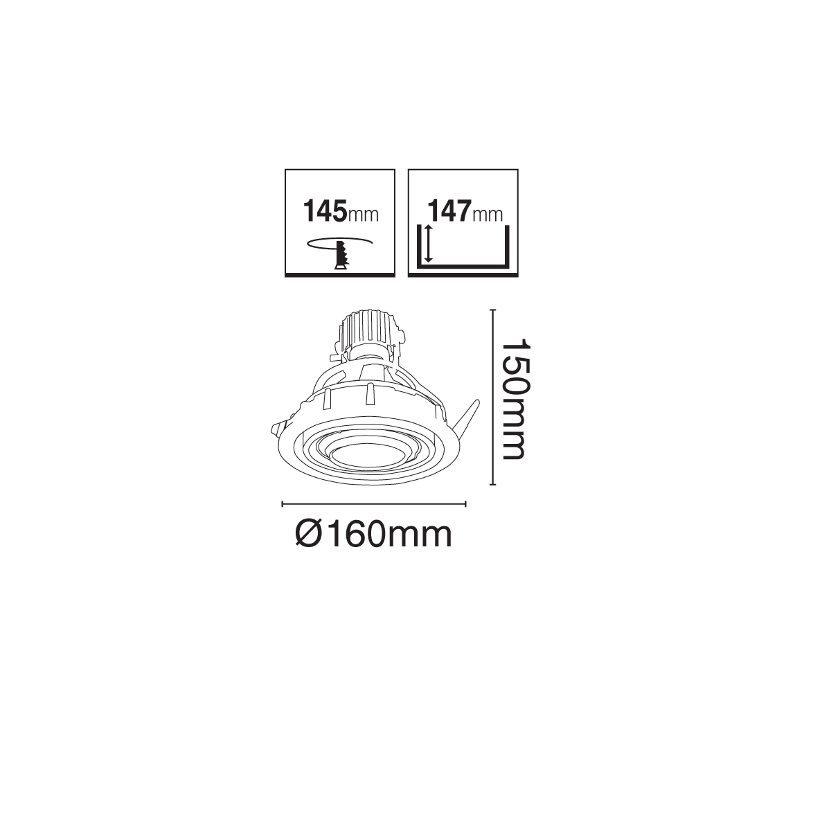 Proton Power & Light - Σποτ Οροφης Χωνευτο Μαυρο 230V 40W/E27 Par30 Vk ...
