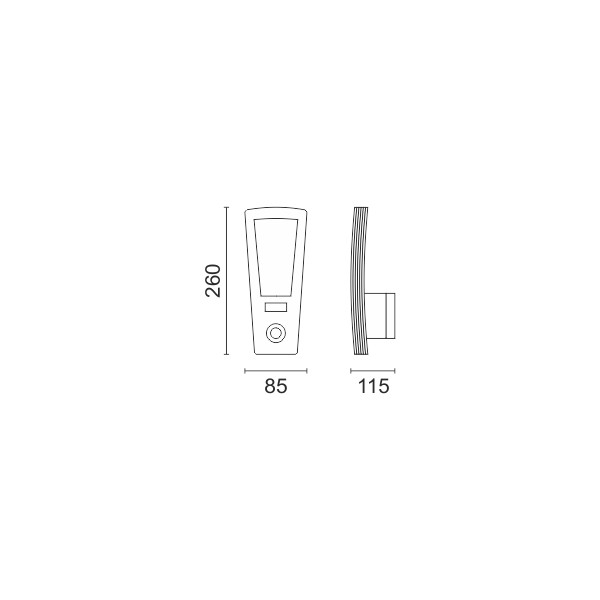 Proton Power & Light - ΑΠΛΙΚΑ ΜΟΝΗ 16W MOTION SENSOR ΜΑΥΡΟ