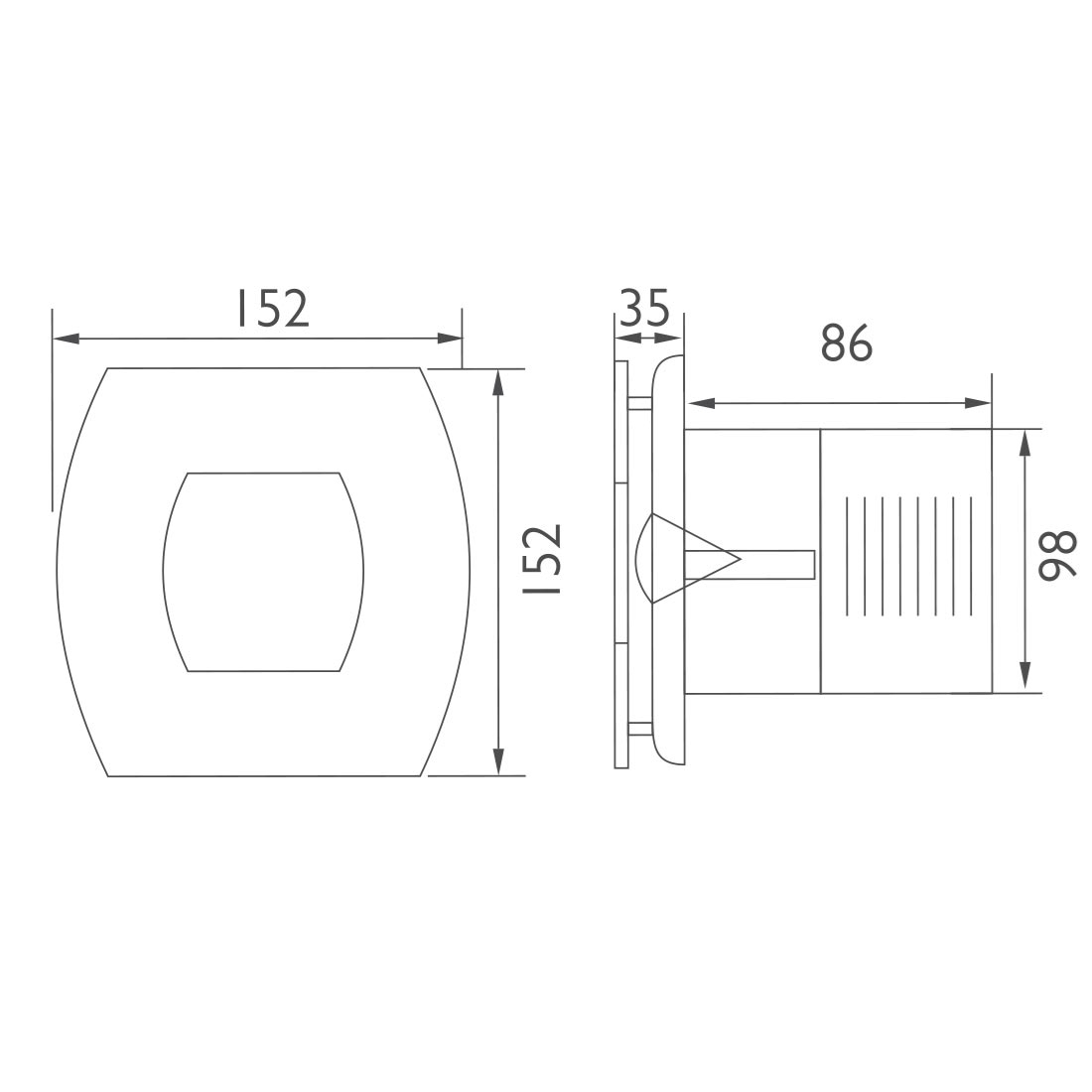 Proton Power & Light - Εξαεριστηρας Λουτρου Λευκός Φ10 4" 15W LineMe 02 ...